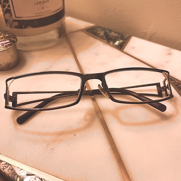 Versace | Accessories | Vintage Versace Mauve Semi Rimless Eyeglass ...